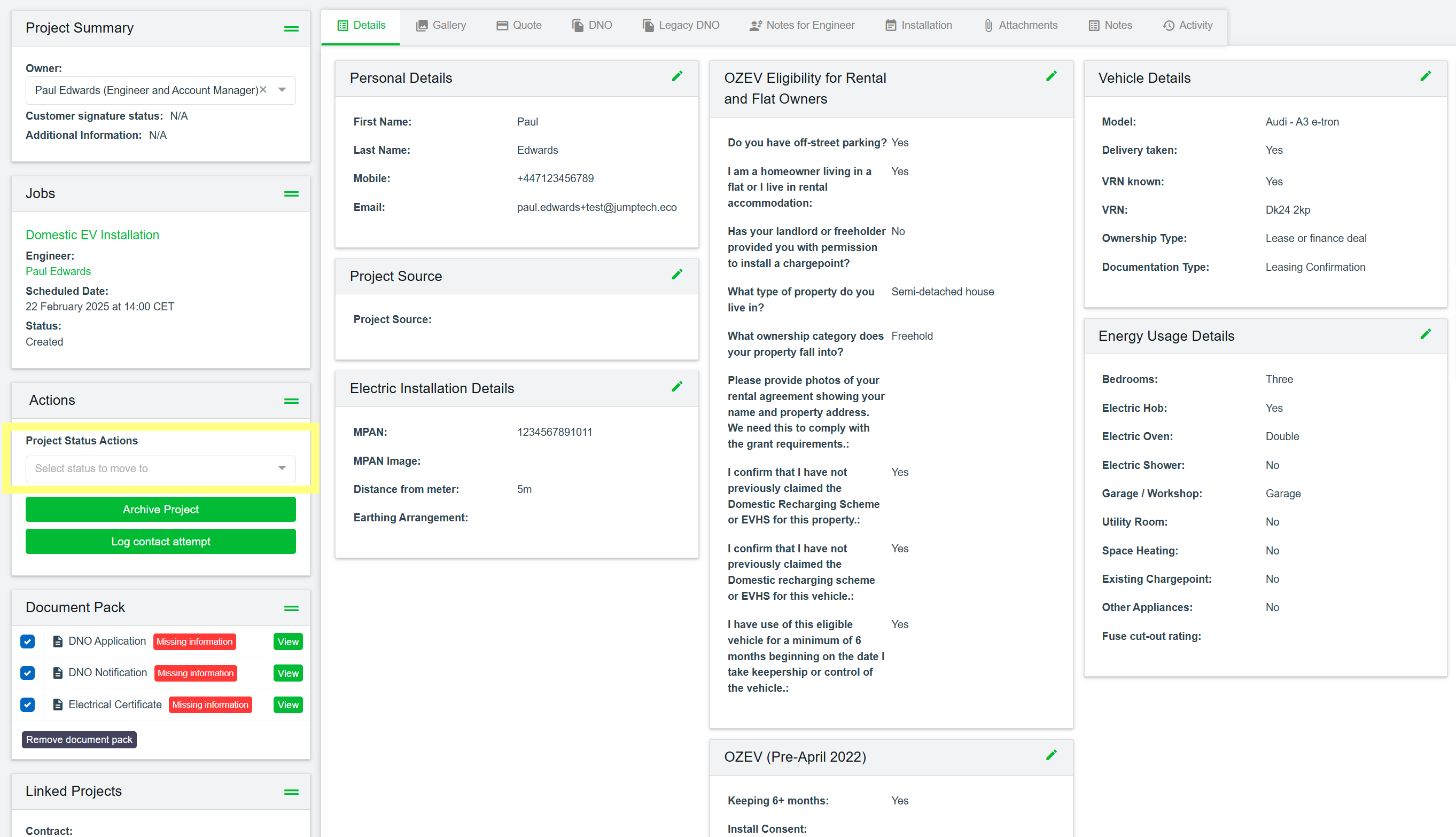 How do I Change the status of a Project? – Jumptech